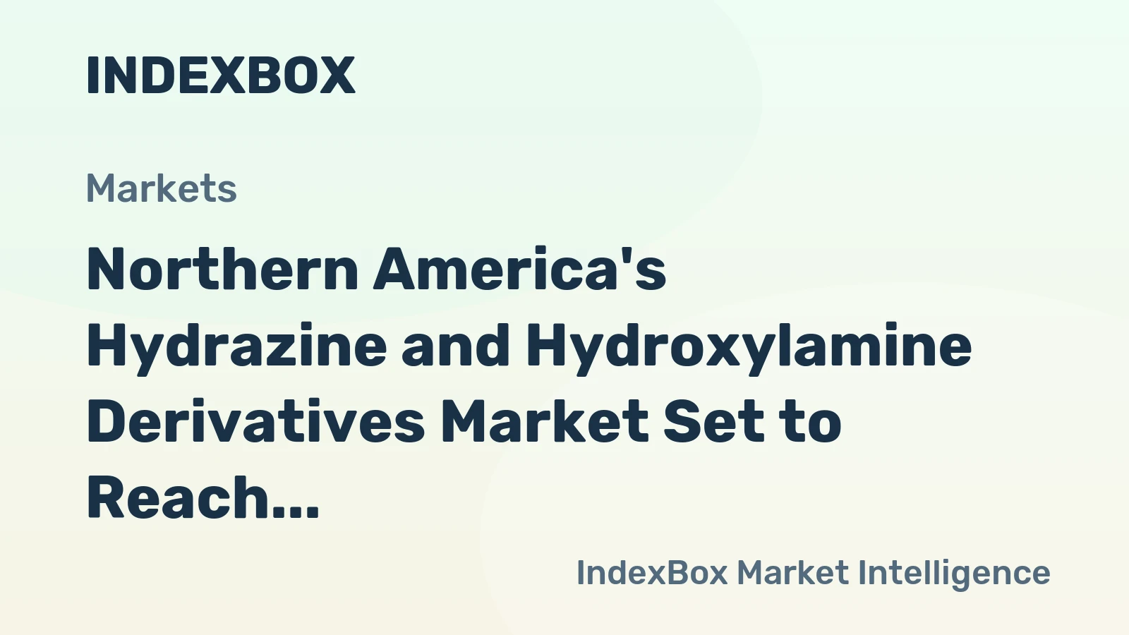 Northern America's Hydrazine and Hydroxylamine Derivatives Market Set to Reach 23K Tons and $194M