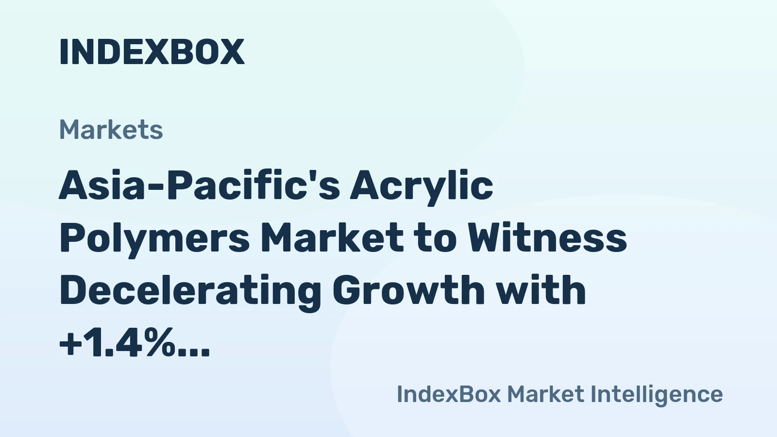 Asia-Pacific's Acrylic Polymers Market to Witness Decelerating Growth with +1.4% CAGR by 2035