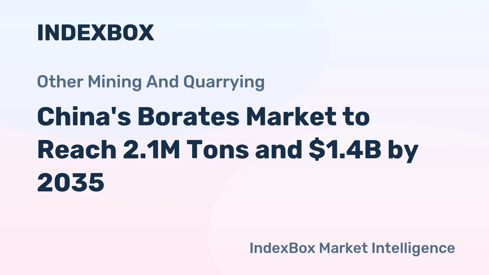 China's Borates Market to Reach 2.1M Tons and $1.4B by 2035