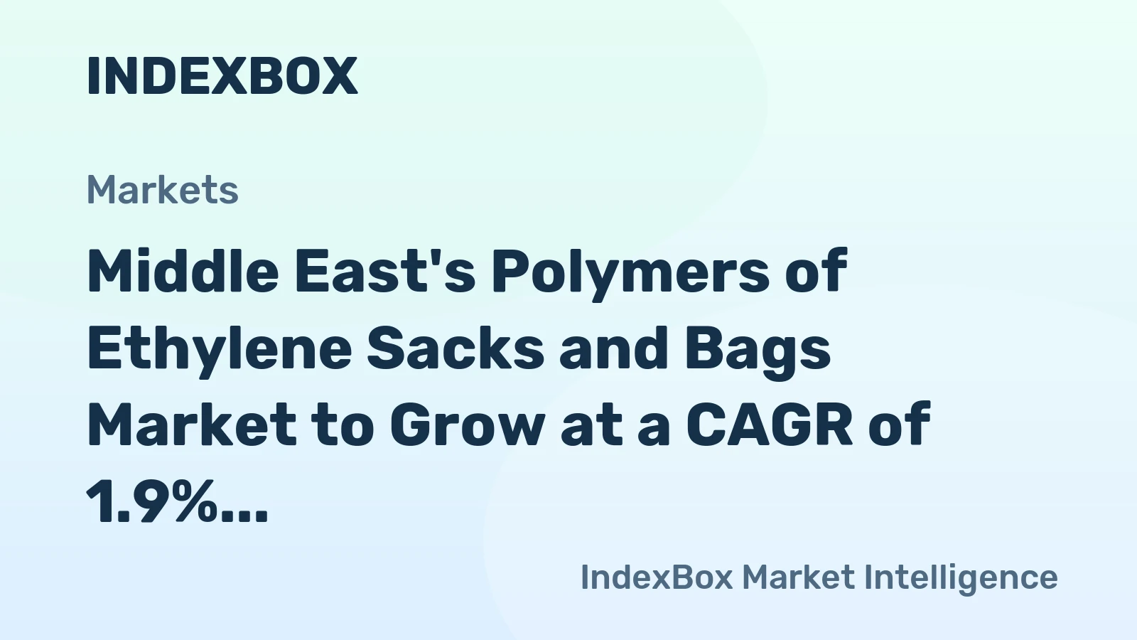 Middle East's Polymers of Ethylene Sacks and Bags Market to Grow at a CAGR of 1.9% from 2024 to 2035
