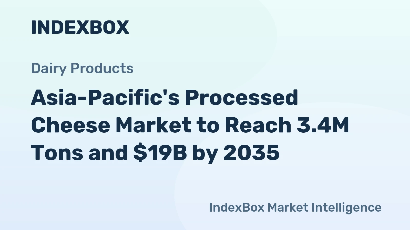 Asia-Pacific's Processed Cheese Market to Reach 3.4M Tons and $19B by 2035
