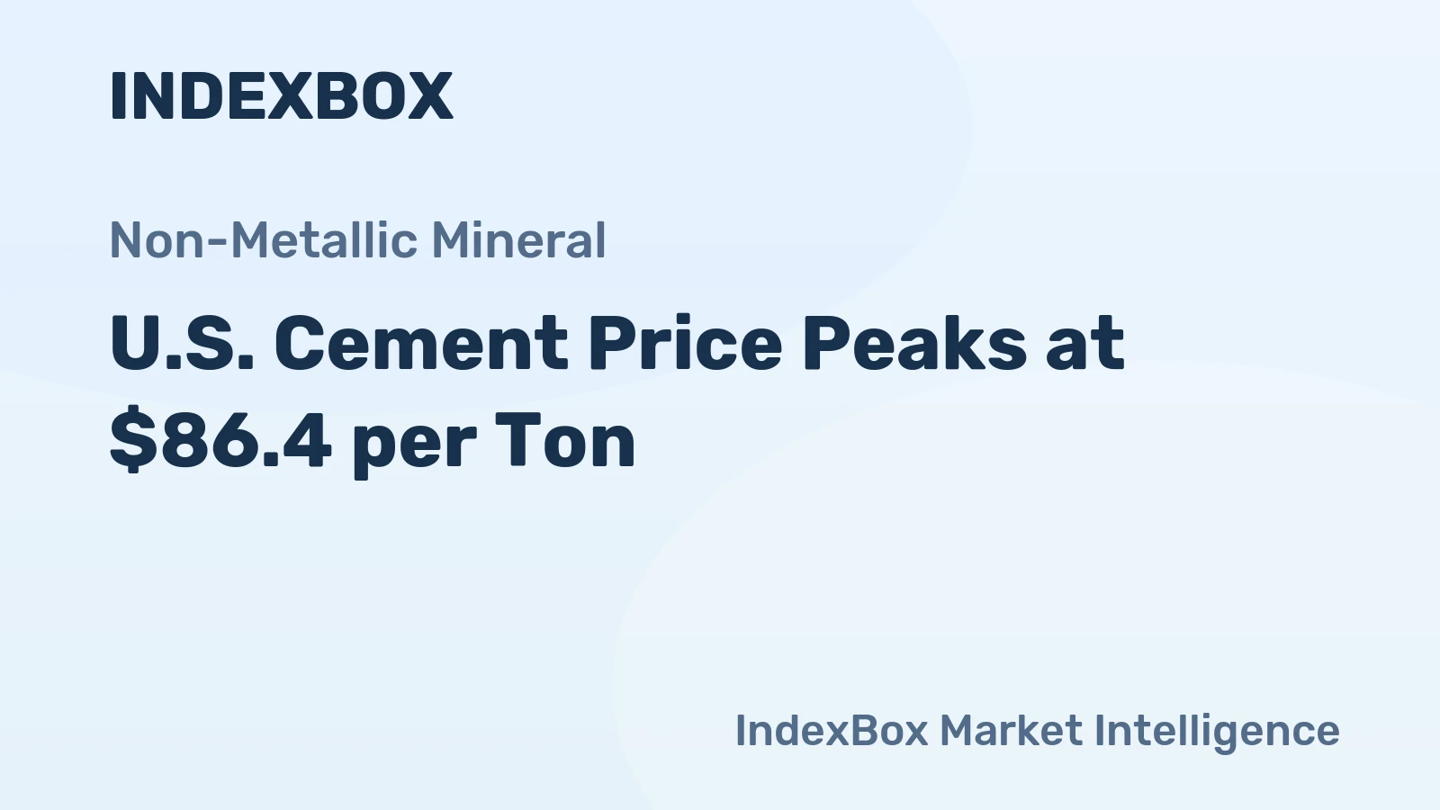 U.S. Cement Price Peaks at $86.4 per Ton