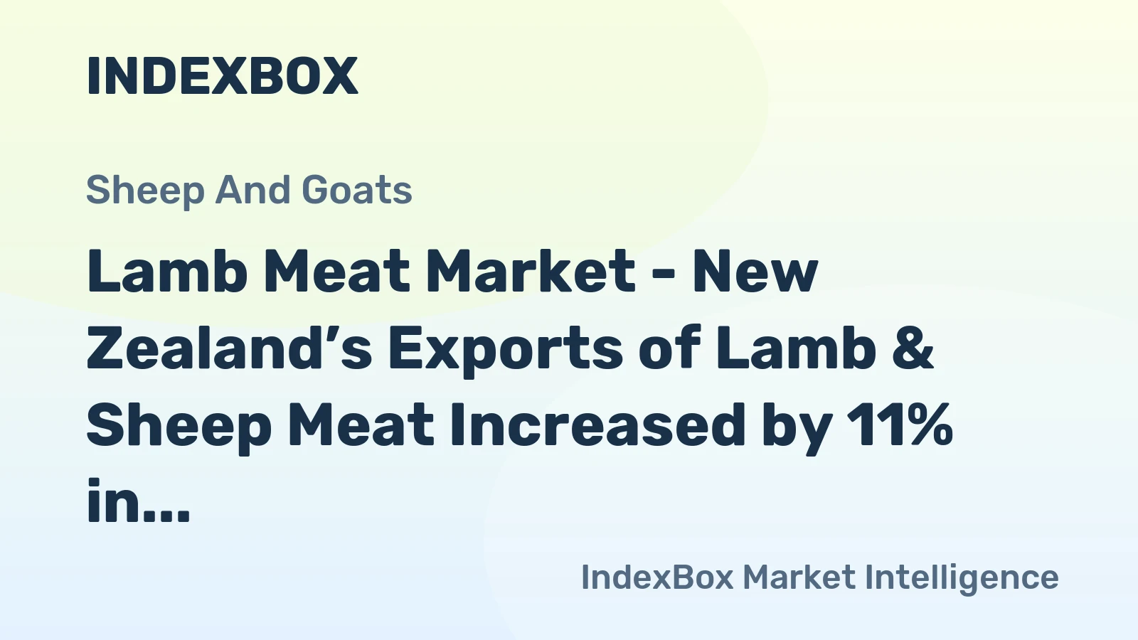Lamb Meat Market - New Zealand’s Exports of Lamb & Sheep Meat Increased by 11% in 2014