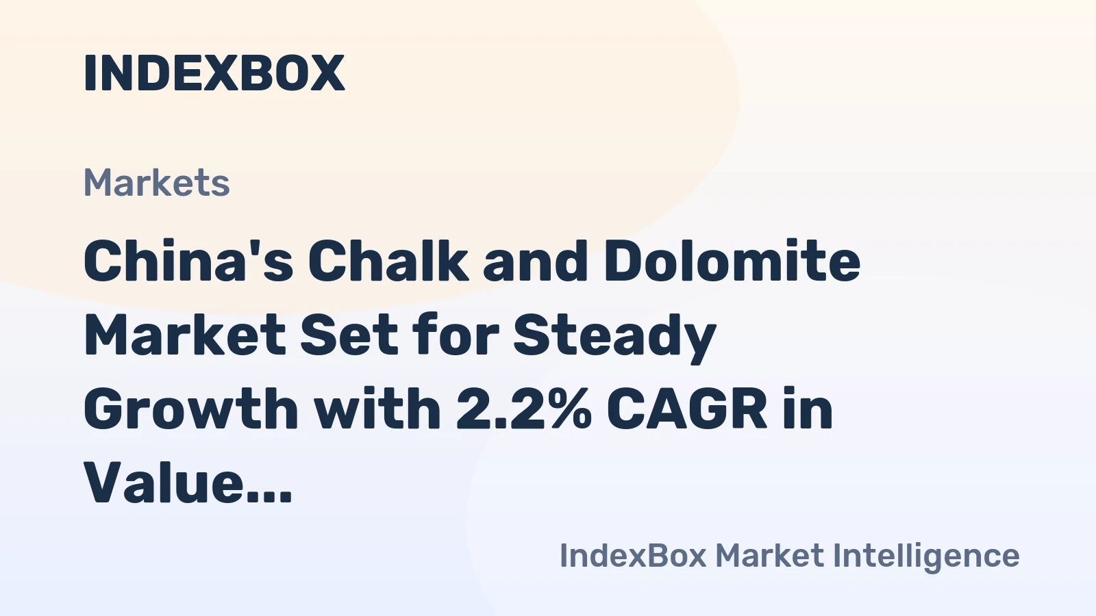 China's Chalk and Dolomite Market Set for Steady Growth with 2.2% CAGR in Value Through 2035