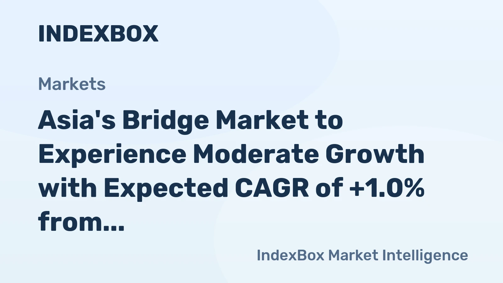 Asia's Bridge Market to Experience Moderate Growth with Expected CAGR of +1.0% from 2024-2035
