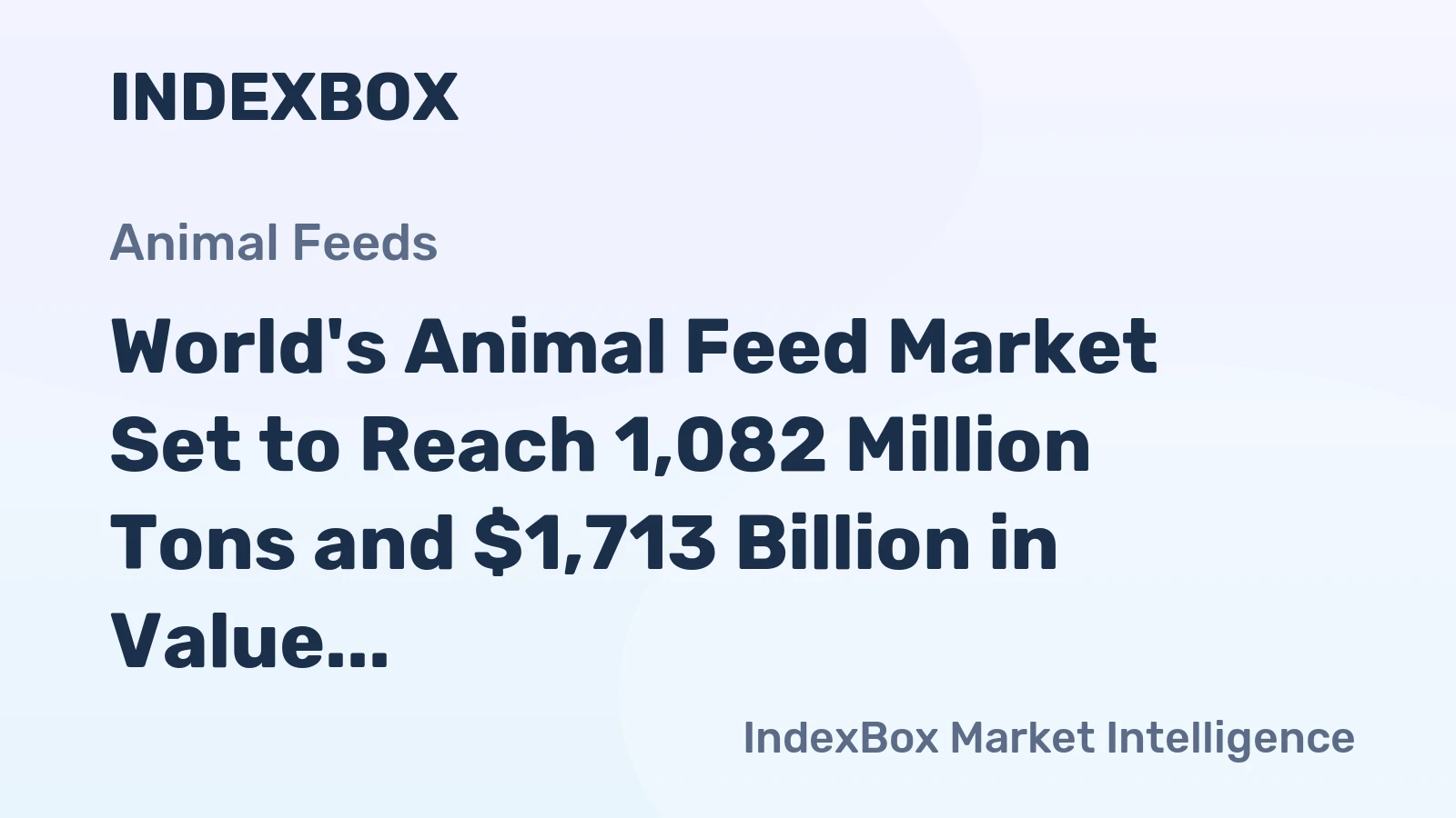World's Animal Feed Market Set to Reach 1,082 Million Tons and $1,713 Billion in Value