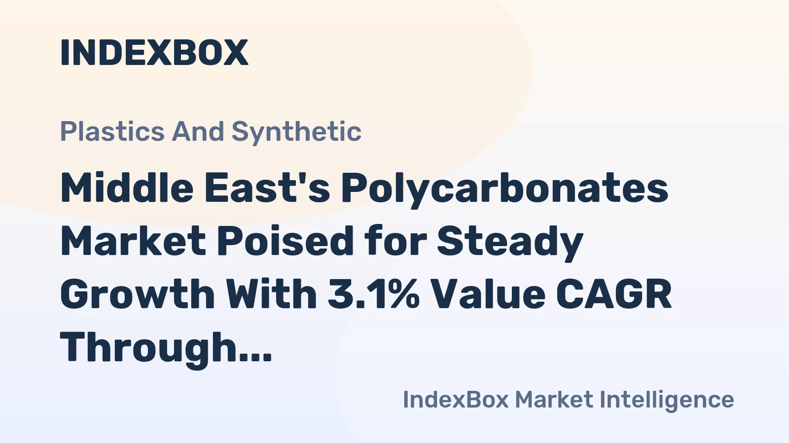 Middle East's Polycarbonates Market Poised for Steady Growth With 3.1% Value CAGR Through 2035