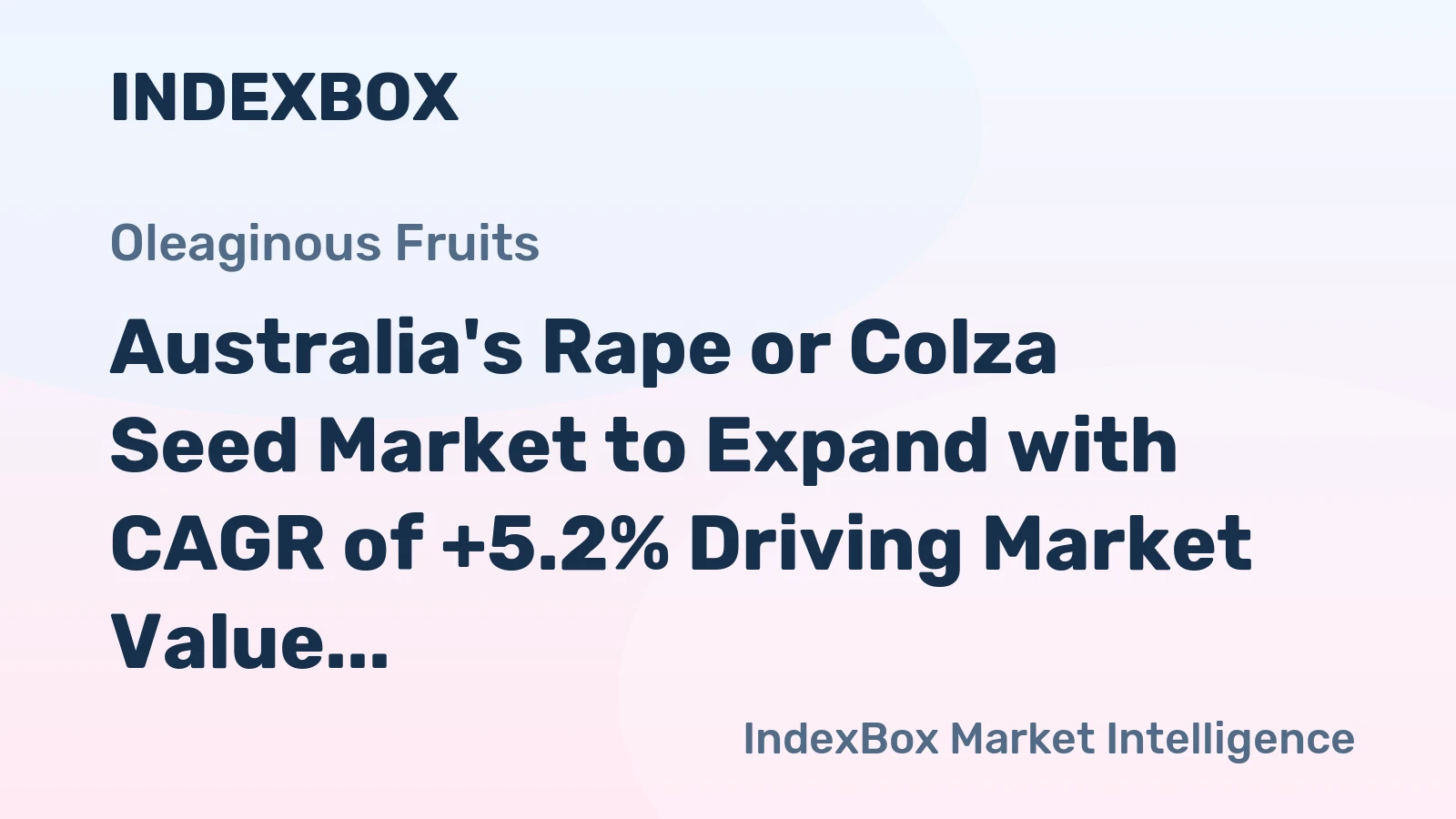 Australia's Rape or Colza Seed Market to Expand with CAGR of +5.2% Driving Market Value to $1.6B by 2035