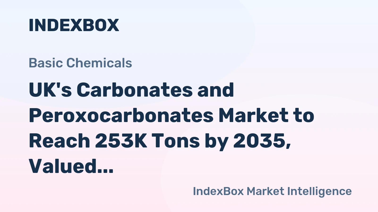UK's Carbonates and Peroxocarbonates Market to Reach 253K Tons by 2035, Valued at $204M