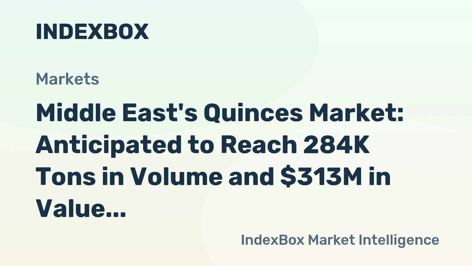 Middle East's Quinces Market: Anticipated to Reach 284K Tons in Volume and $313M in Value by 2035