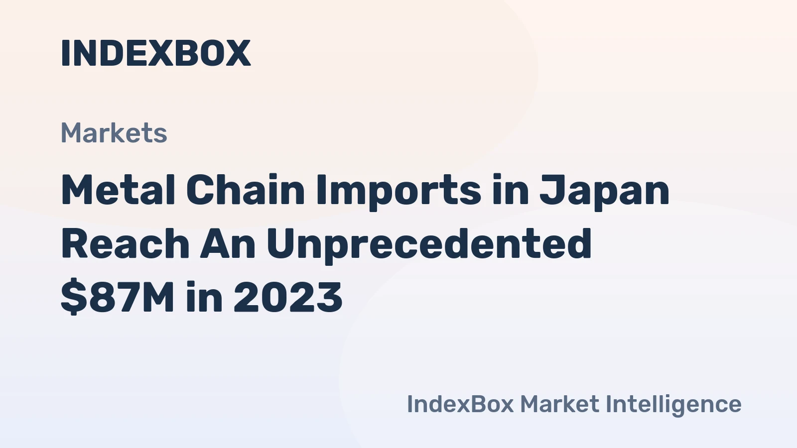 Metal Chain Imports in Japan Reach An Unprecedented $87M in 2023