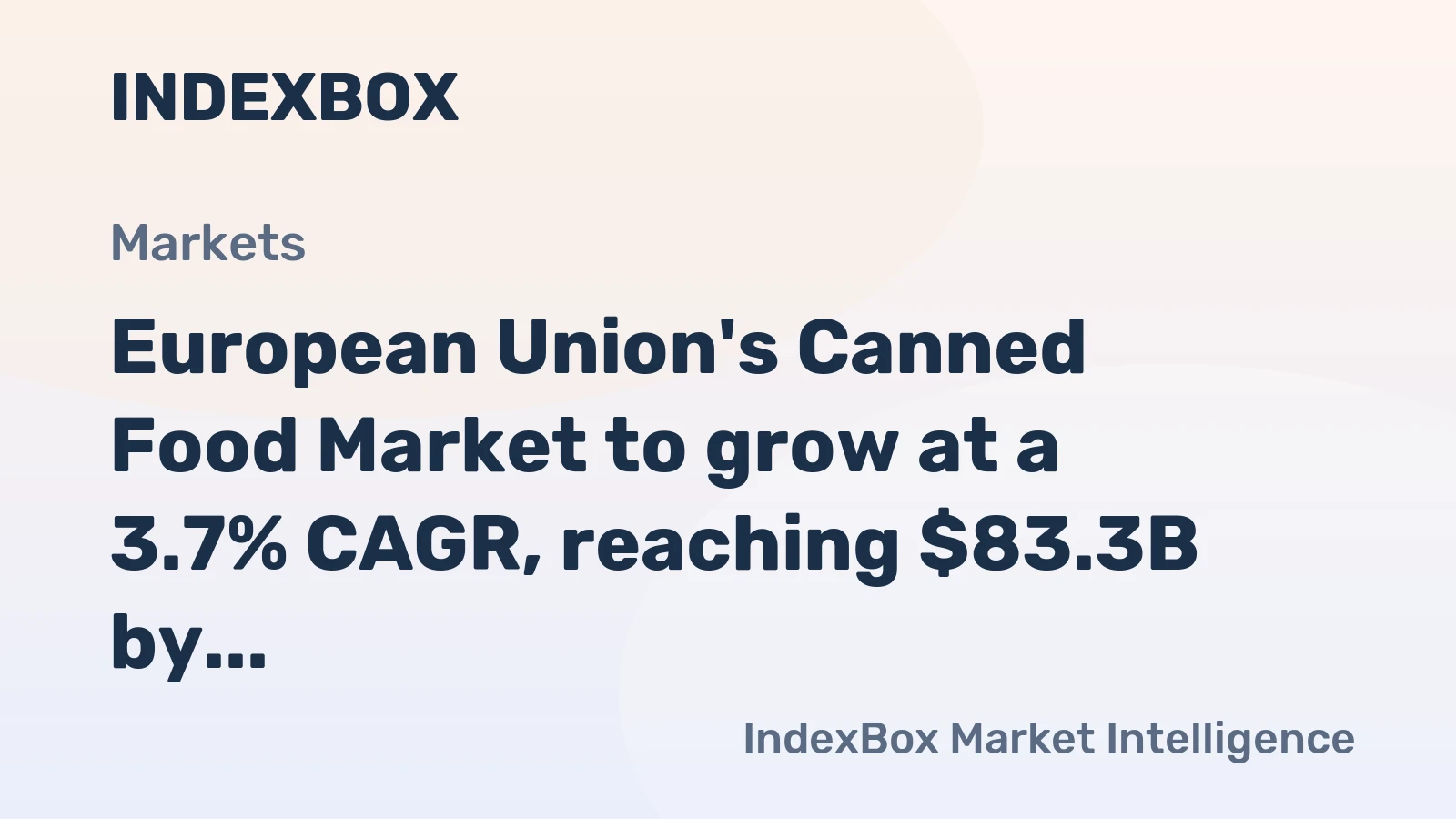European Union's Canned Food Market to grow at a 3.7% CAGR, reaching $83.3B by 2035, driven by sustained demand.
