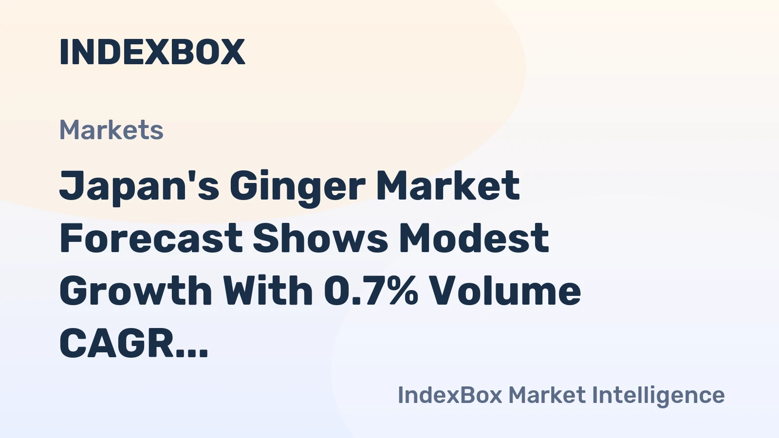 Japan's Ginger Market Forecast Shows Modest Growth With 0.7% Volume CAGR Through 2035