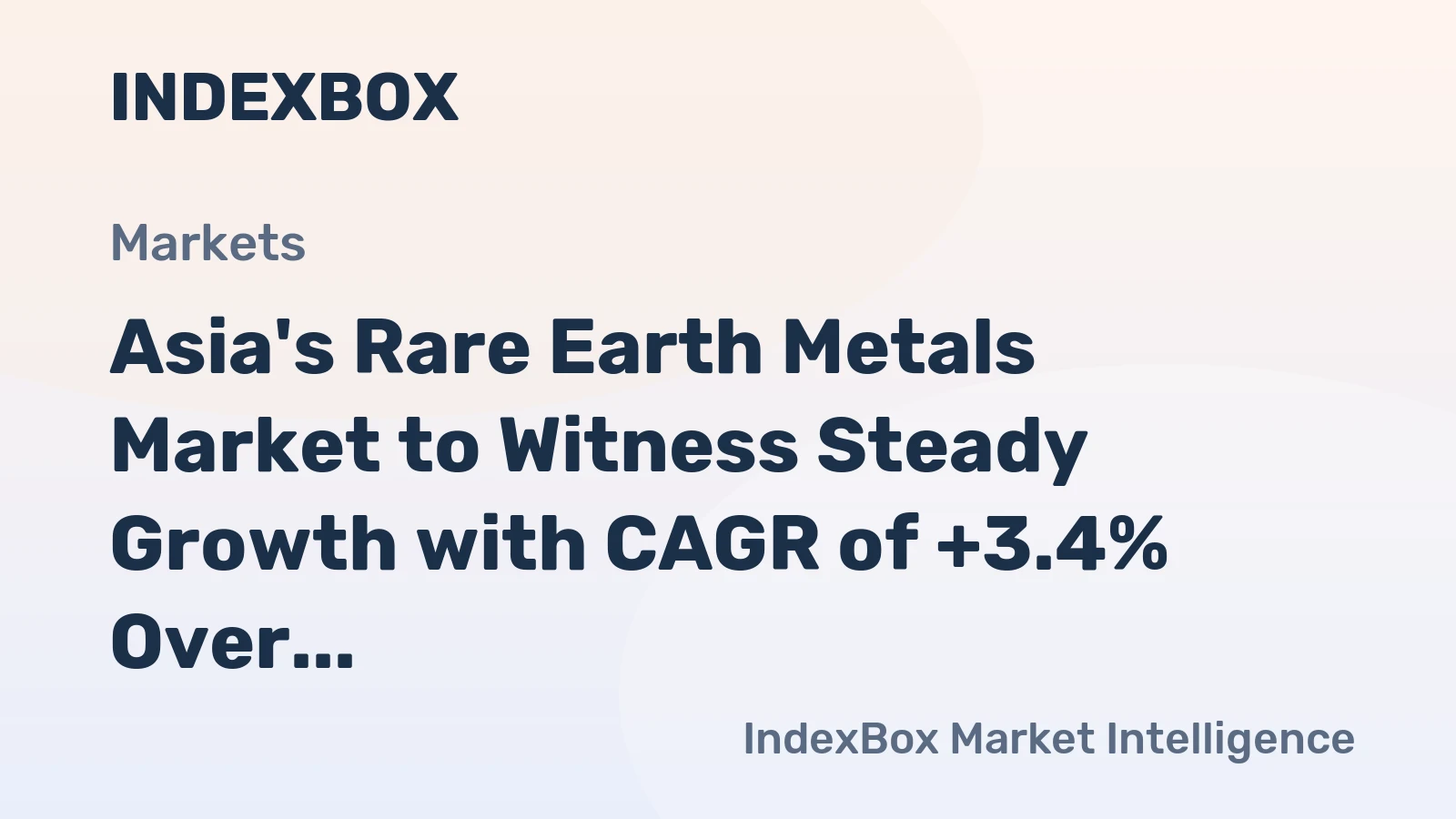 Asia's Rare Earth Metals Market to Witness Steady Growth with CAGR of +3.4% Over Next Decade