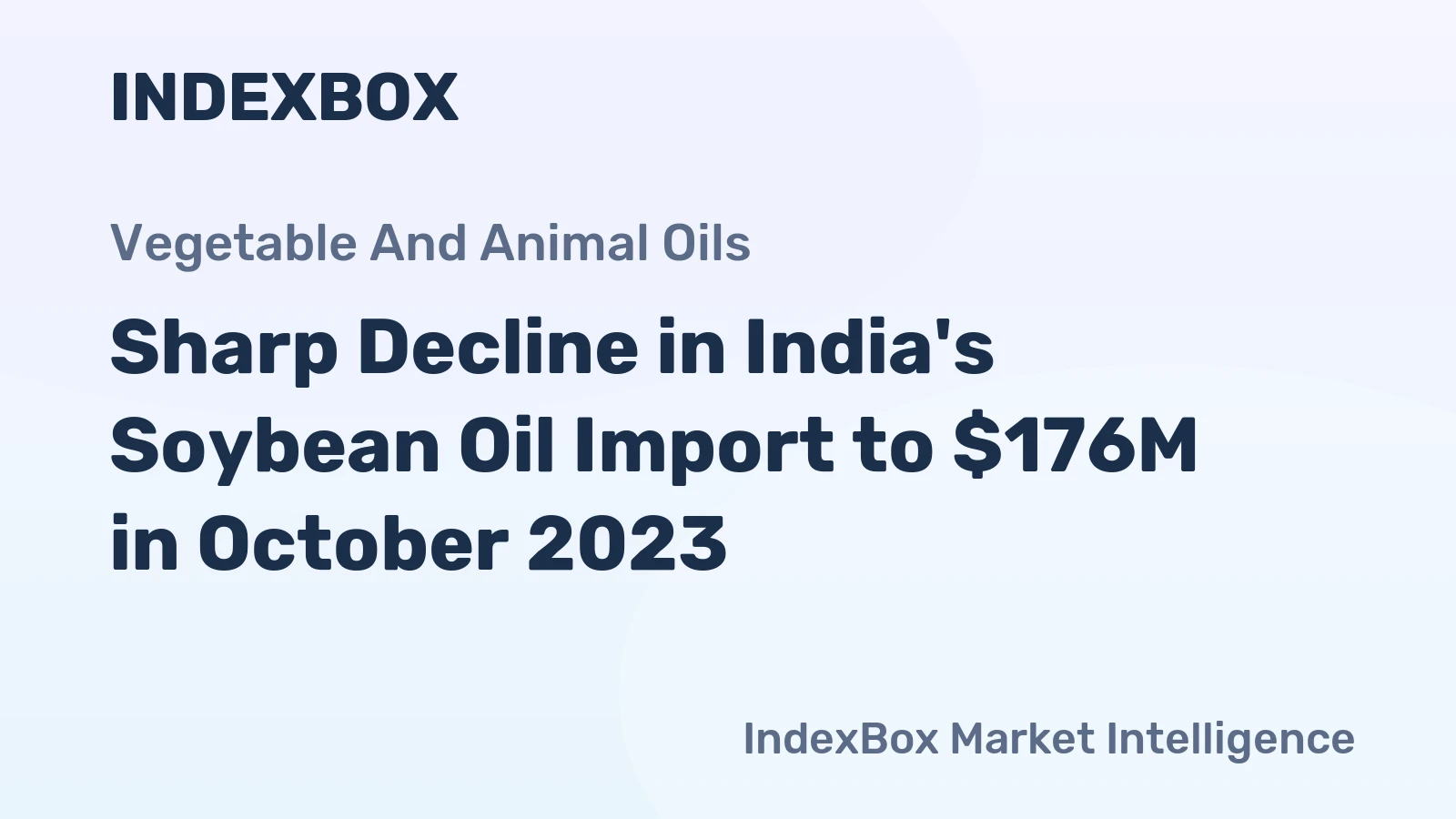 Sharp Decline in India's Soybean Oil Import to $176M in October 2023
