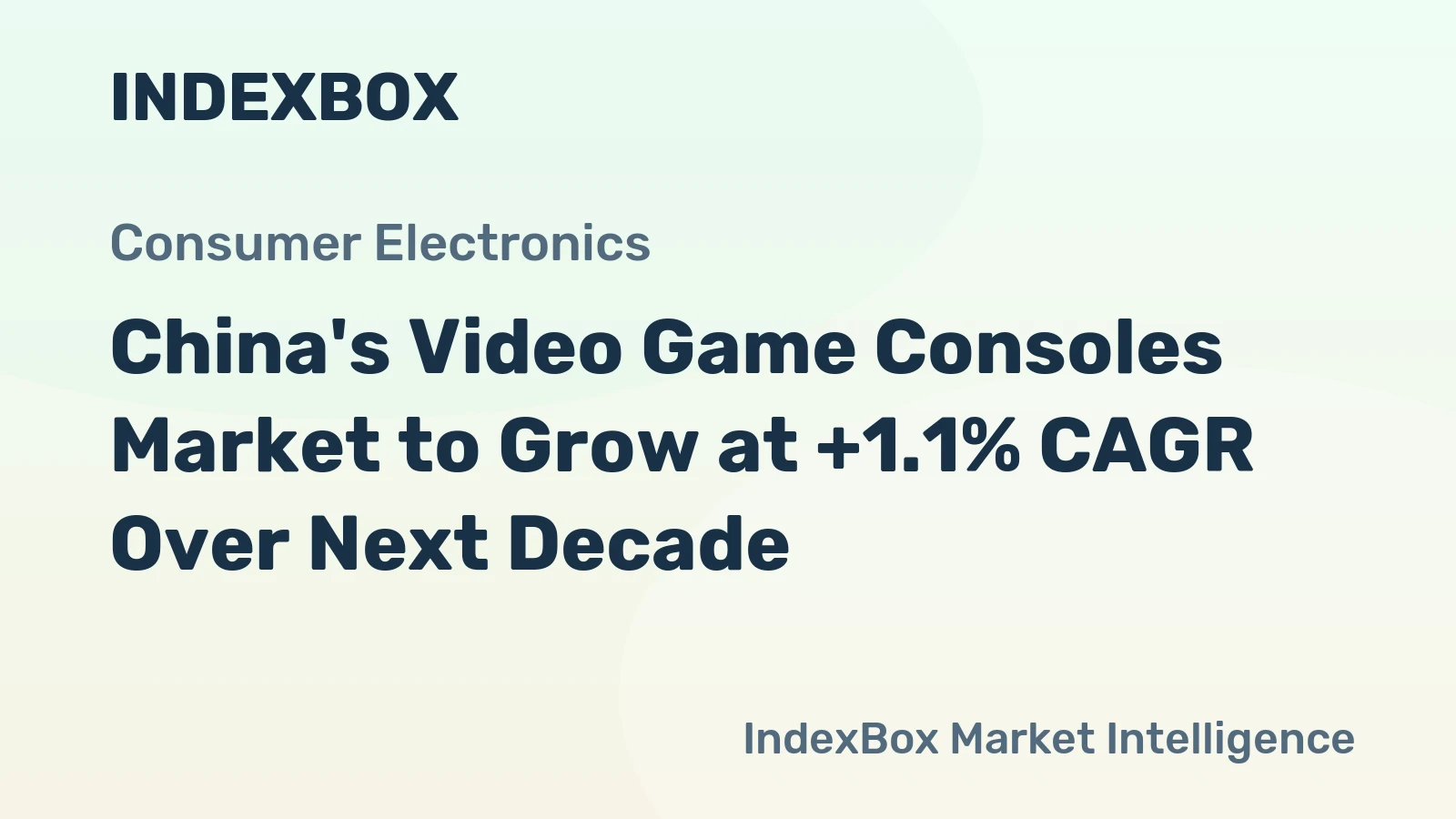 China's Video Game Consoles Market to Grow at +1.1% CAGR Over Next Decade