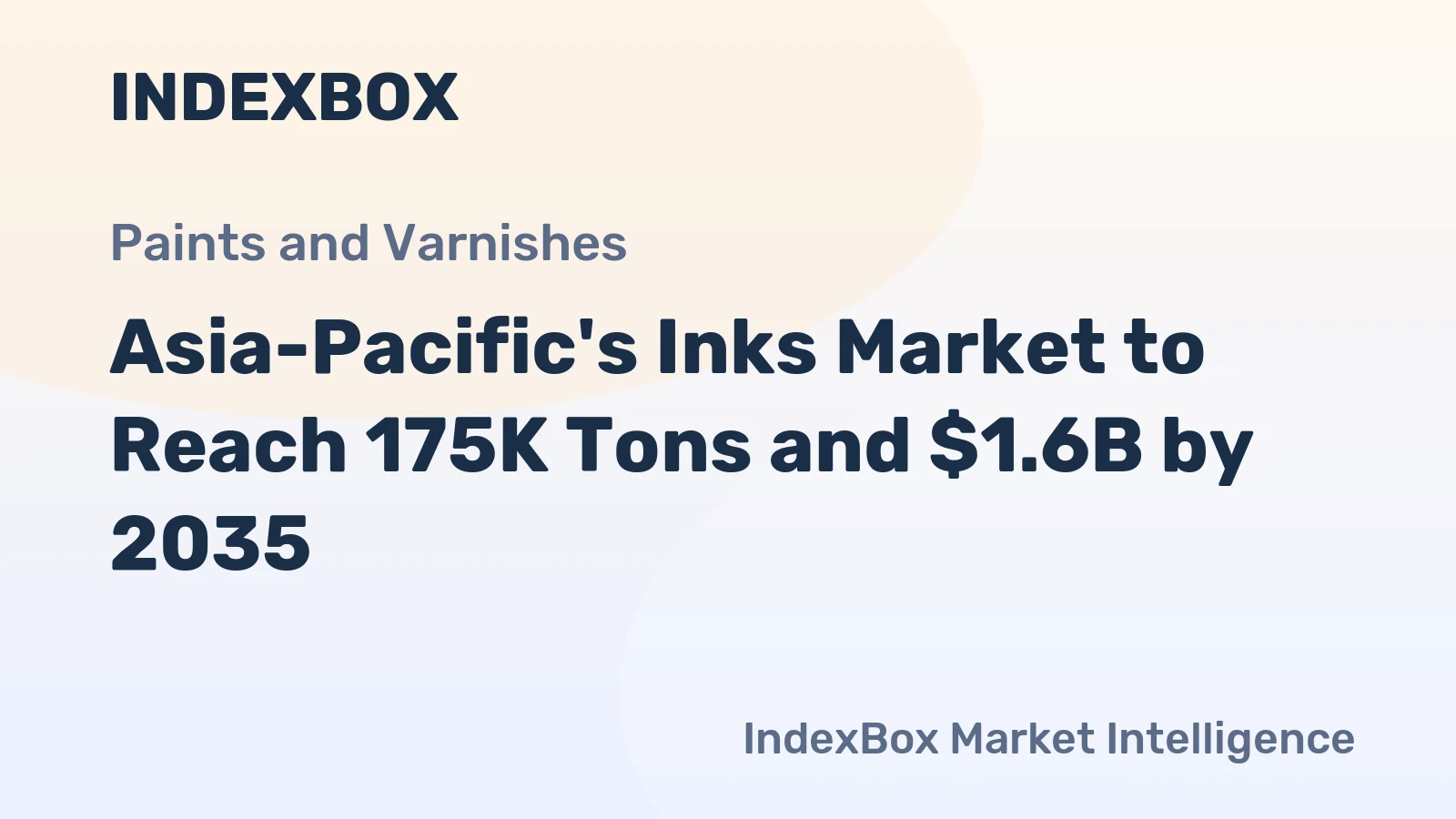 Asia-Pacific's Inks Market to Reach 175K Tons and $1.6B by 2035