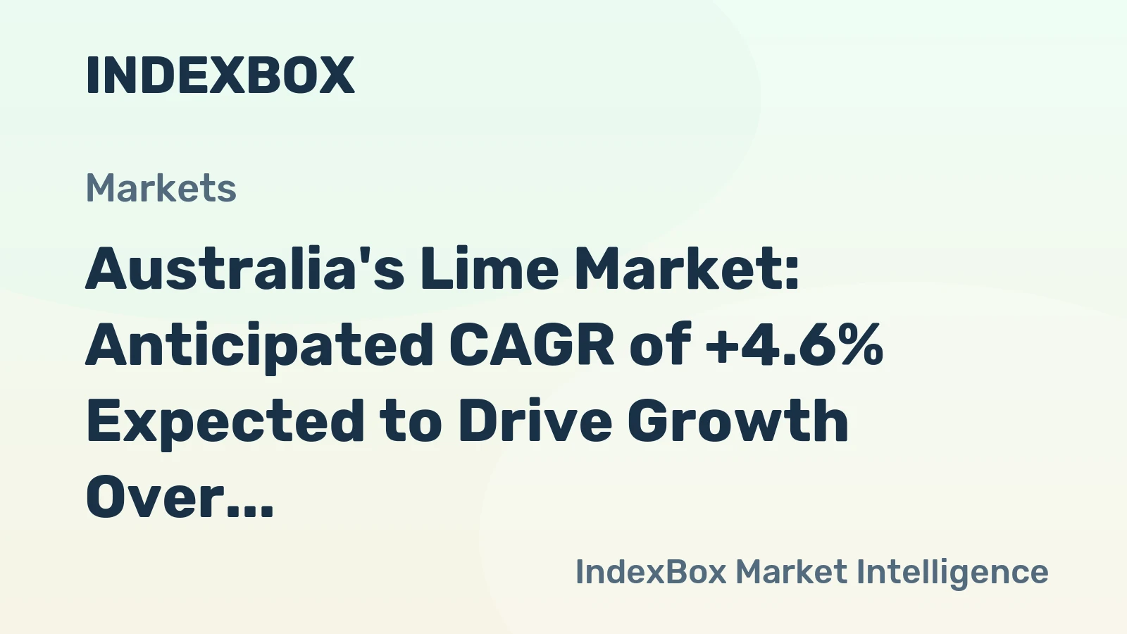 Australia's Lime Market: Anticipated CAGR of +4.6% Expected to Drive Growth Over Next Decade