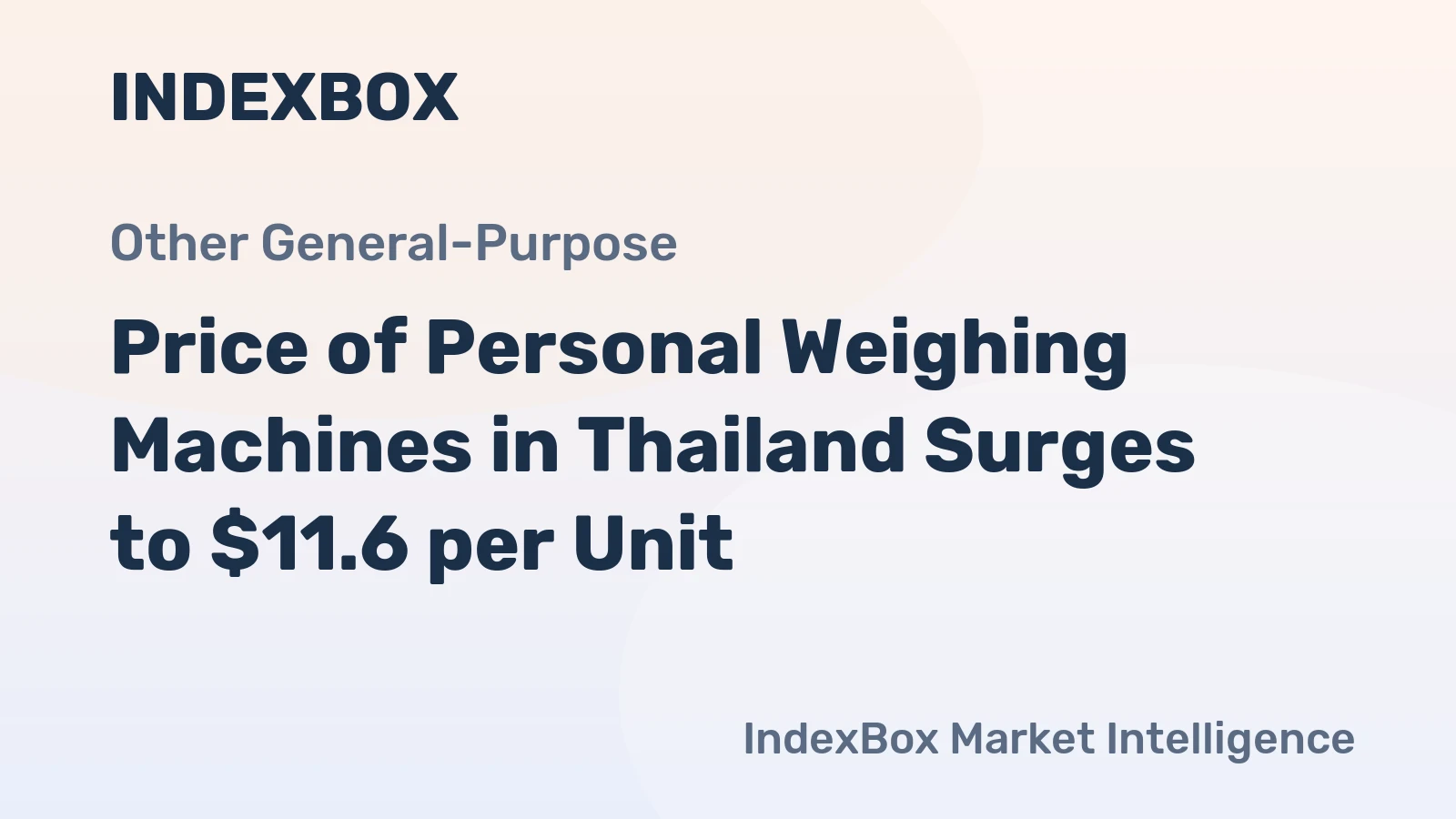 Price of Personal Weighing Machines in Thailand Surges to $11.6 per Unit