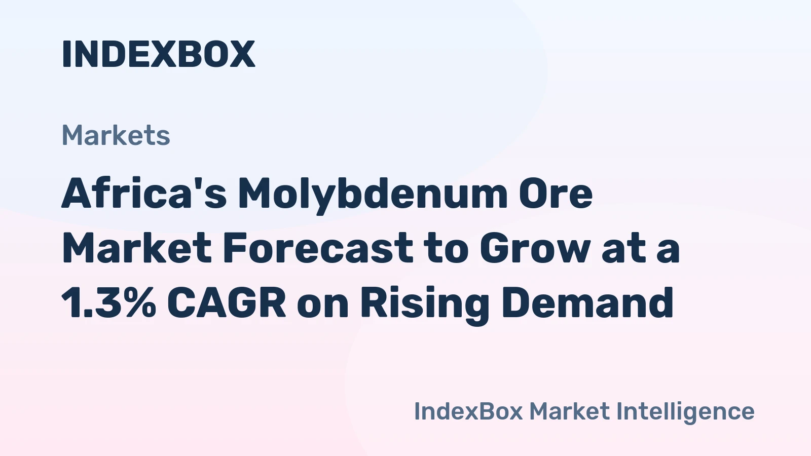 Africa's Molybdenum Ore Market Forecast to Grow at a 1.3% CAGR on Rising Demand