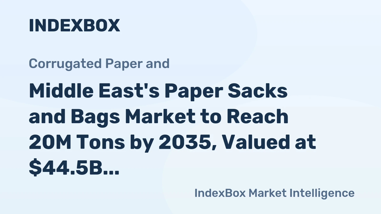 Middle East's Paper Sacks and Bags Market to Reach 20M Tons by 2035, Valued at $44.5B