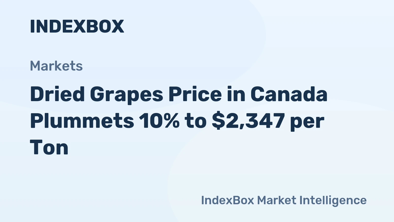 Dried Grapes Price in Canada Plummets 10% to $2,347 per Ton
