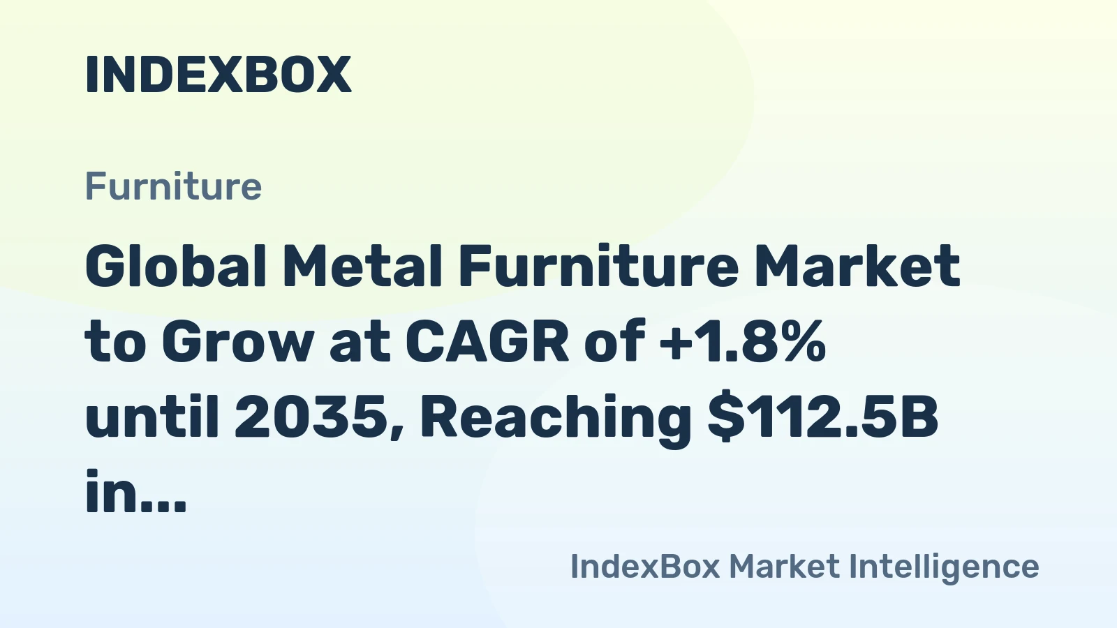 Global Metal Furniture Market to Grow at CAGR of +1.8% until 2035, Reaching $112.5B in Value