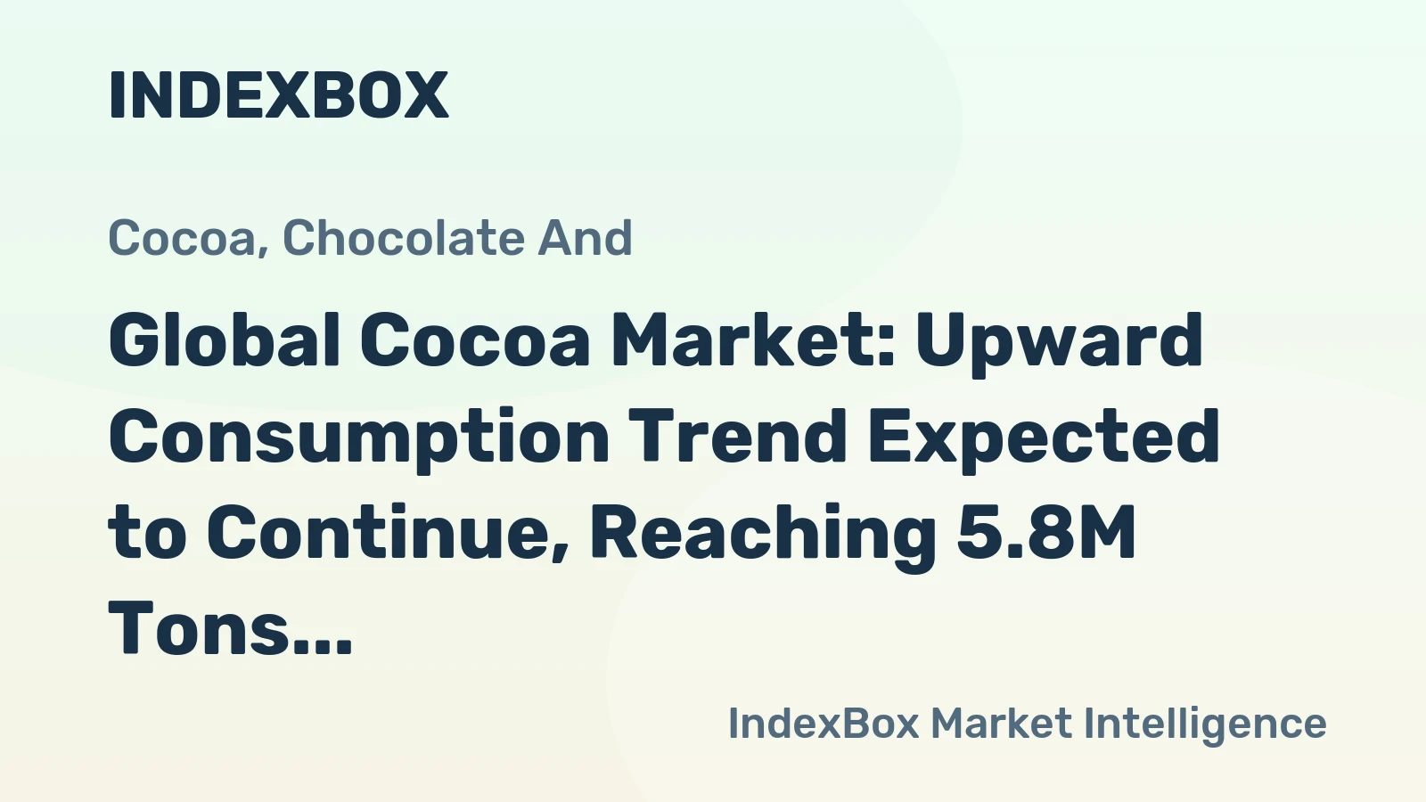 Global Cocoa Market: Upward Consumption Trend Expected to Continue, Reaching 5.8M Tons by 2035