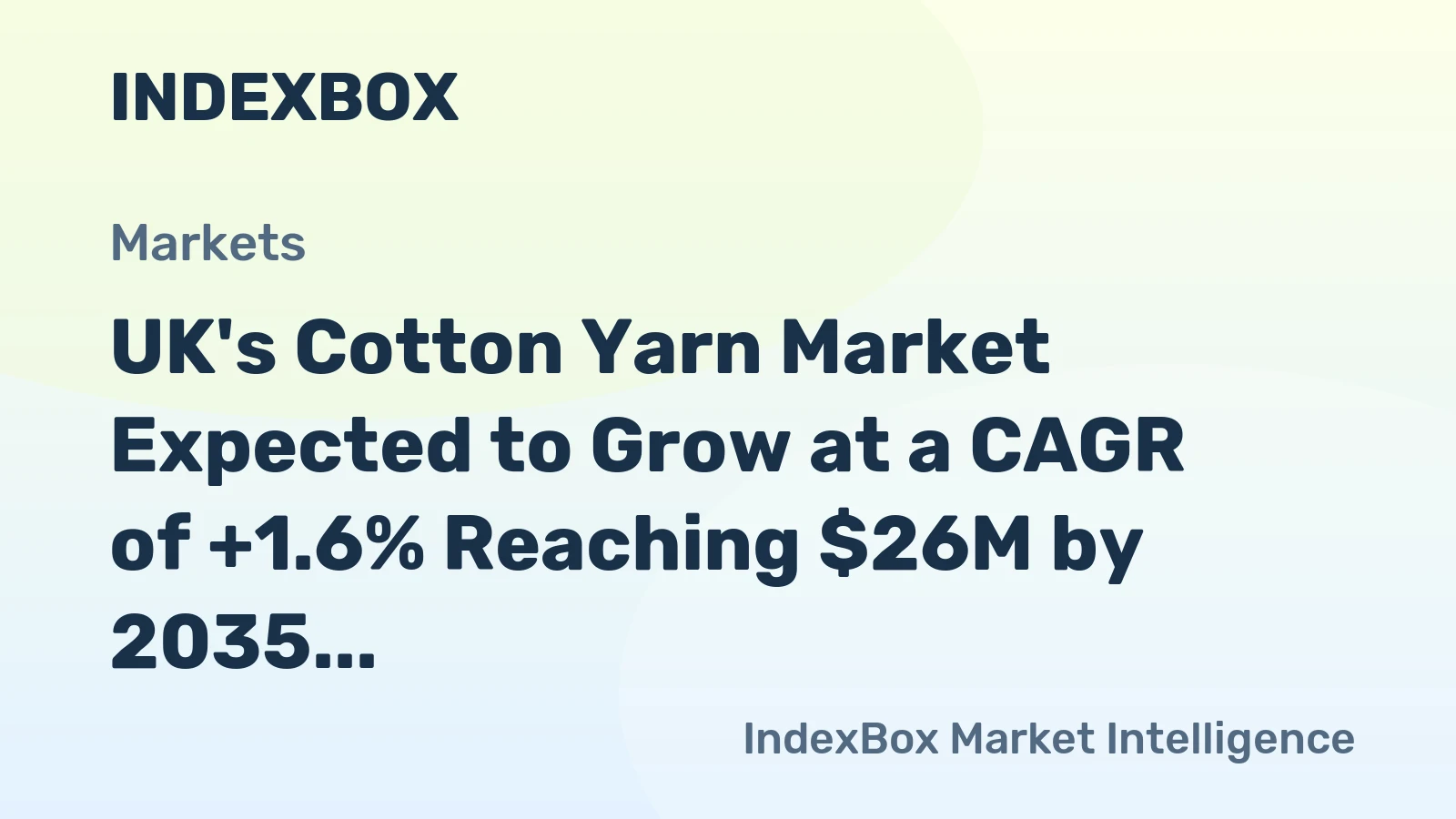 UK's Cotton Yarn Market Expected to Grow at a CAGR of +1.6% Reaching $26M by 2035