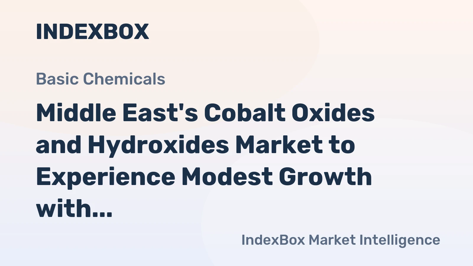 Middle East's Cobalt Oxides and Hydroxides Market to Experience Modest Growth with CAGR of +1.3% from 2024 to 2035