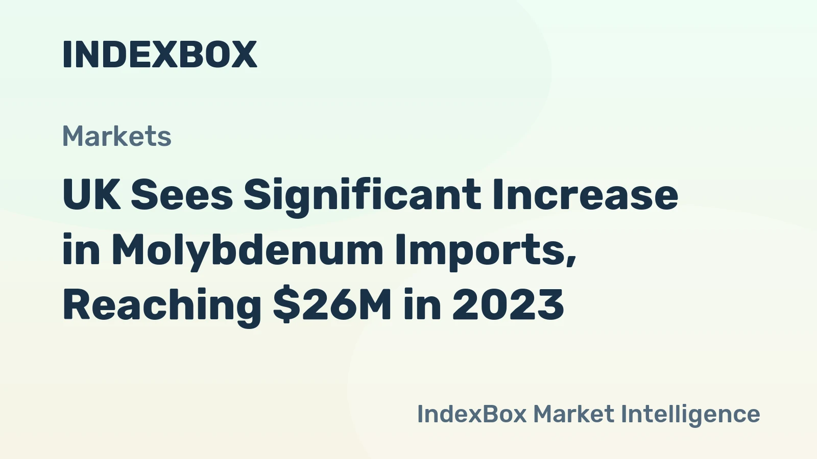 UK Sees Significant Increase in Molybdenum Imports, Reaching $26M in 2023