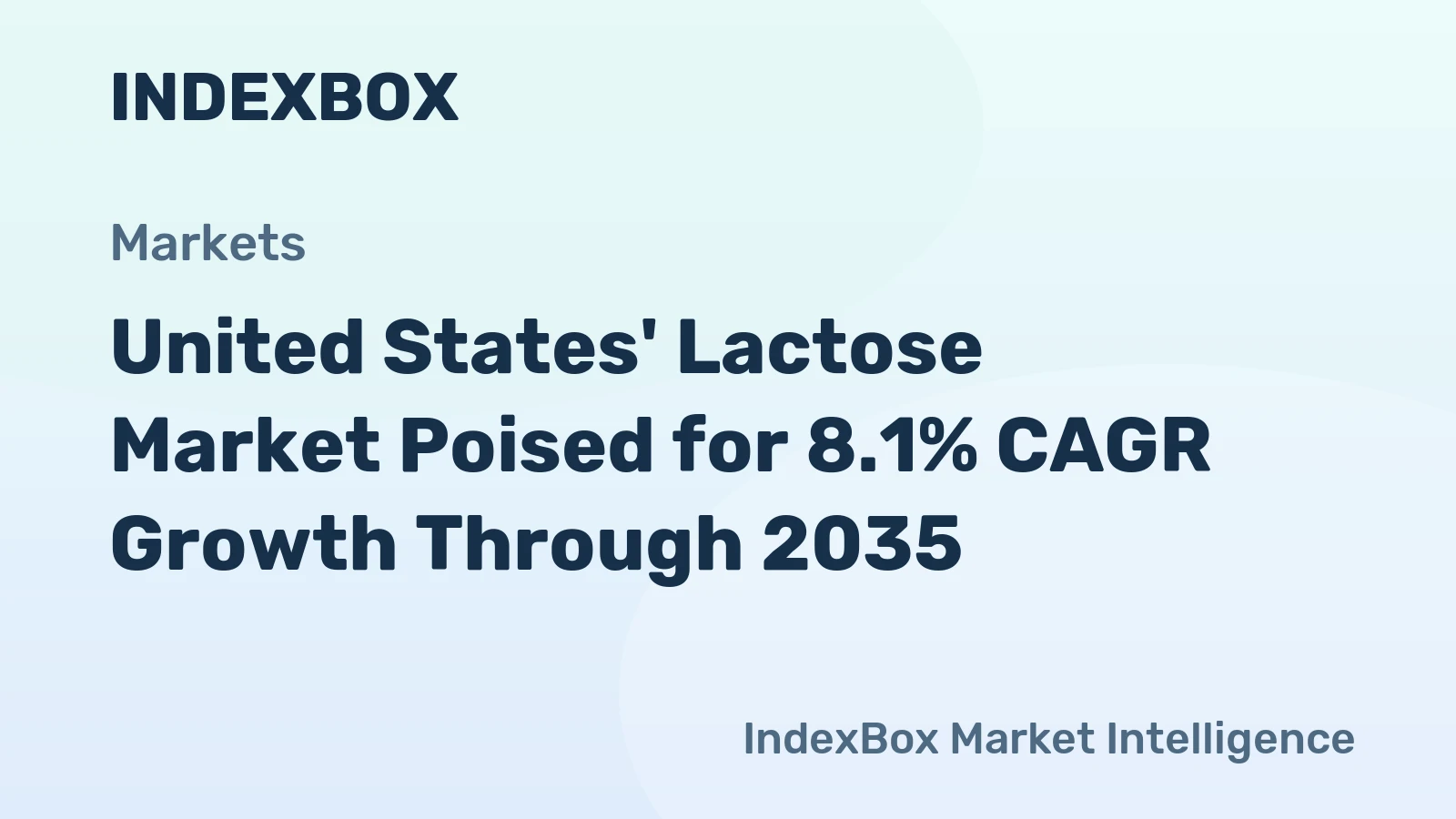 United States' Lactose Market Poised for 8.1% CAGR Growth Through 2035