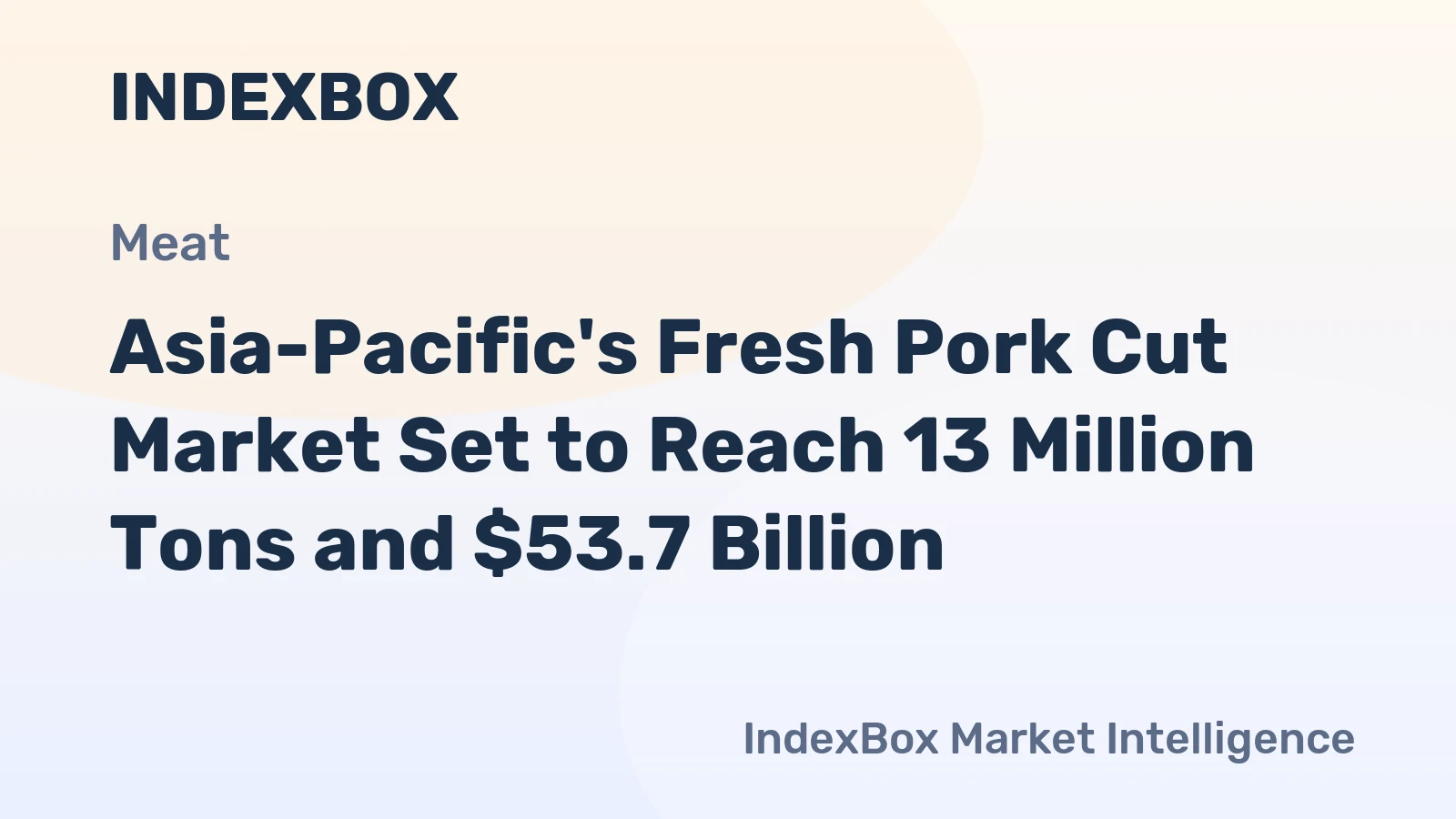 Asia-Pacific's Fresh Pork Cut Market Set to Reach 13 Million Tons and $53.7 Billion