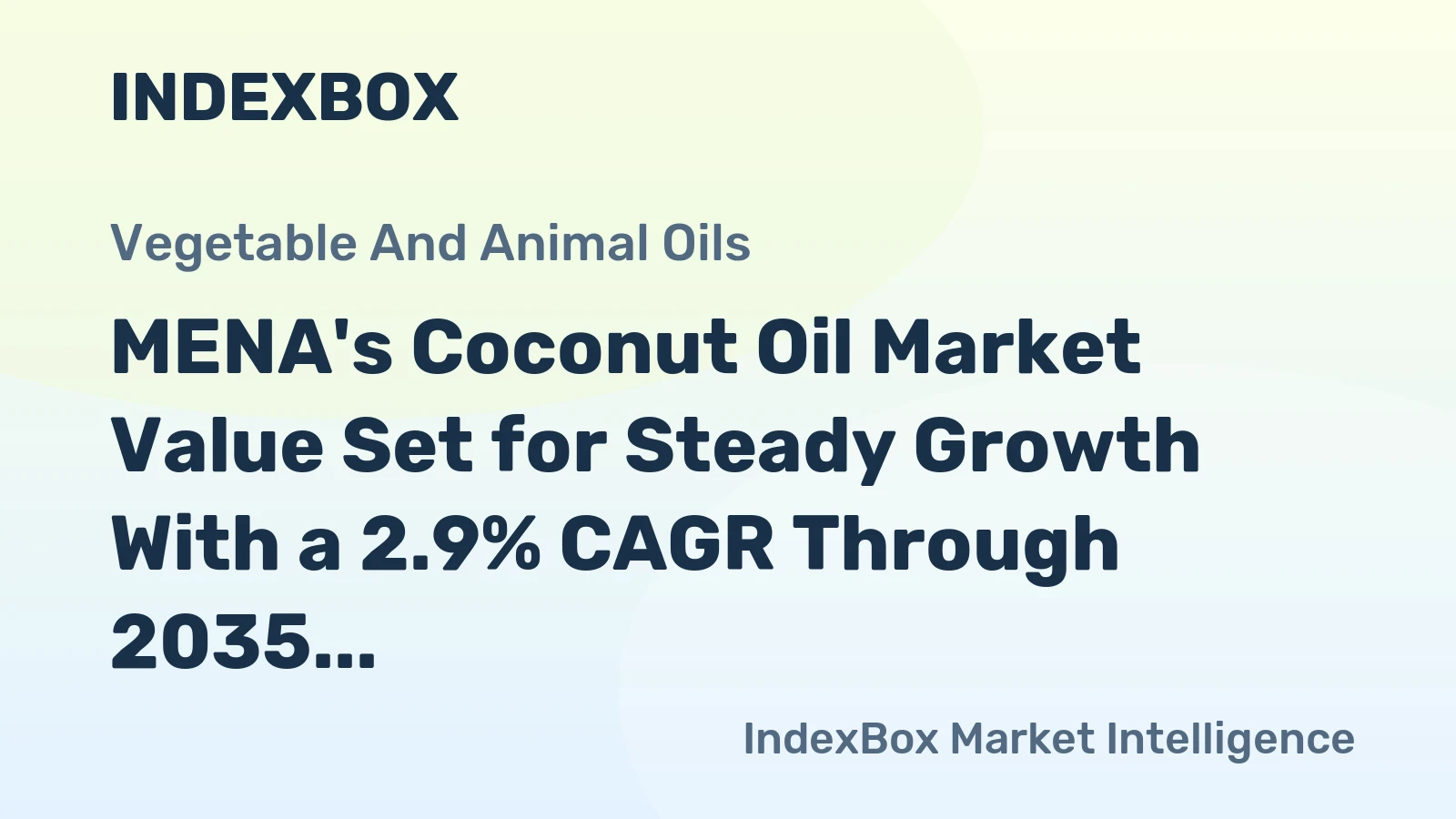 MENA's Coconut Oil Market Value Set for Steady Growth With a 2.9% CAGR Through 2035