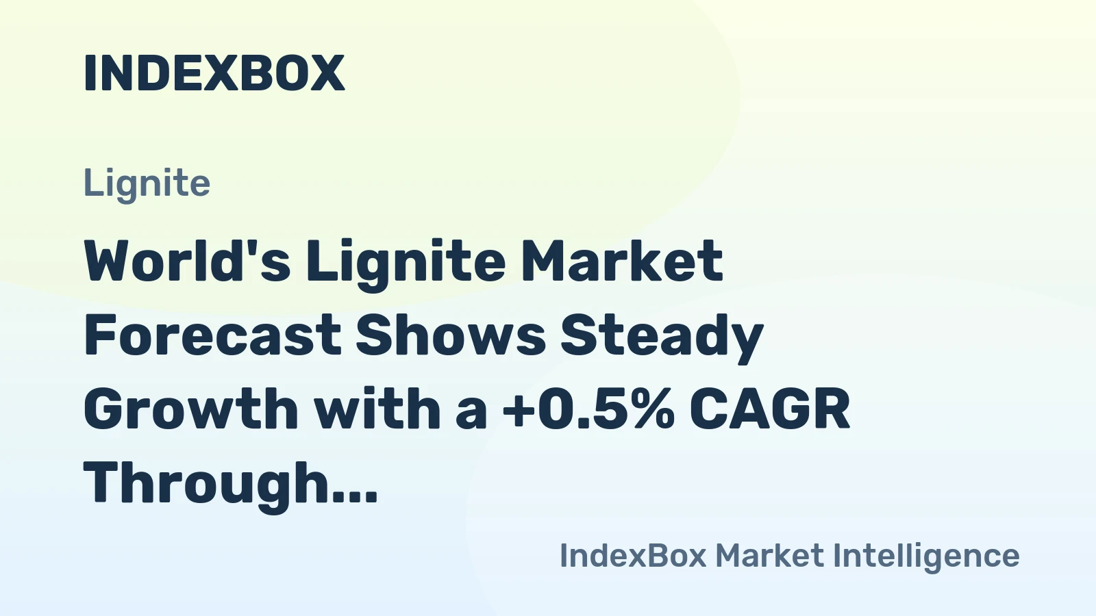 World's Lignite Market Forecast Shows Steady Growth with a +0.5% CAGR Through 2035