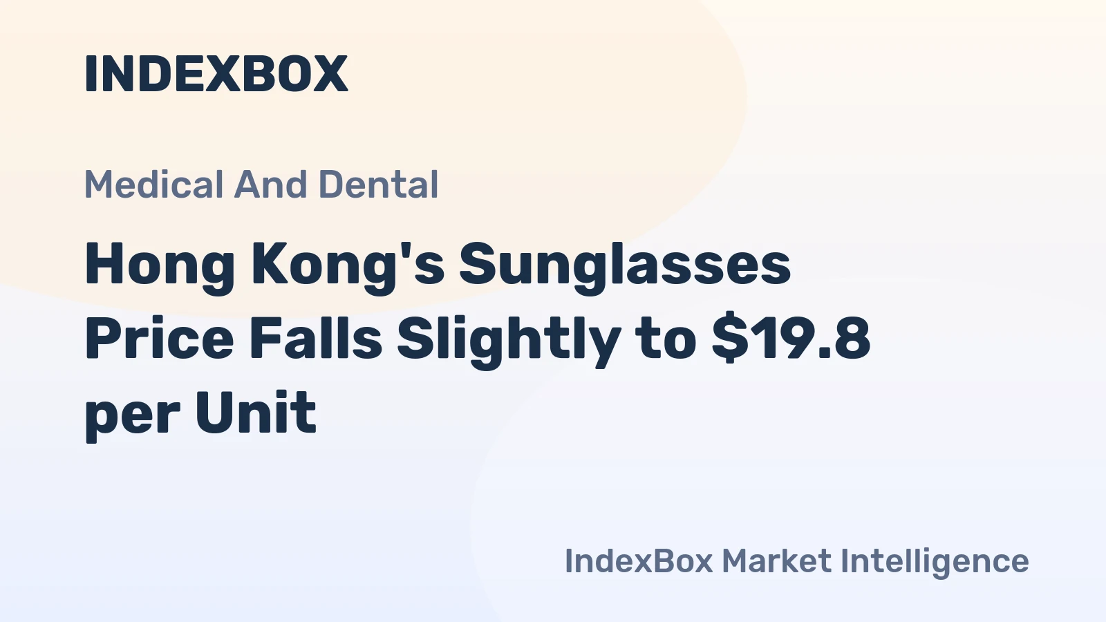 Hong Kong's Sunglasses Price Falls Slightly to $19.8 per Unit