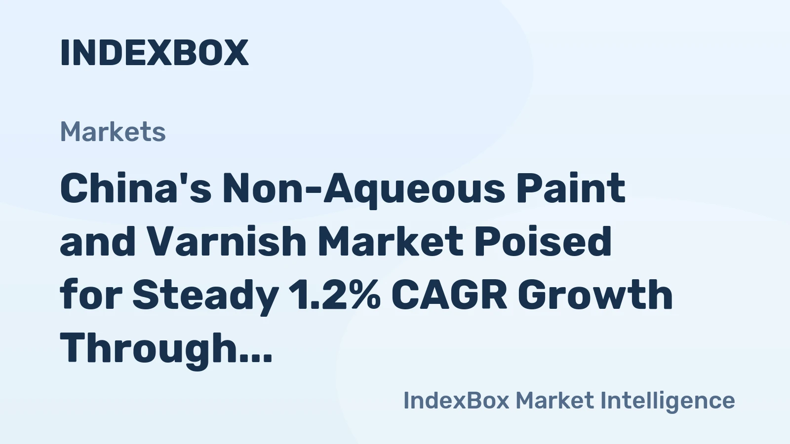 China's Non-Aqueous Paint and Varnish Market Poised for Steady 1.2% CAGR Growth Through 2035