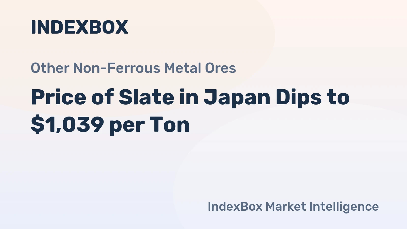 Price of Slate in Japan Dips to $1,039 per Ton