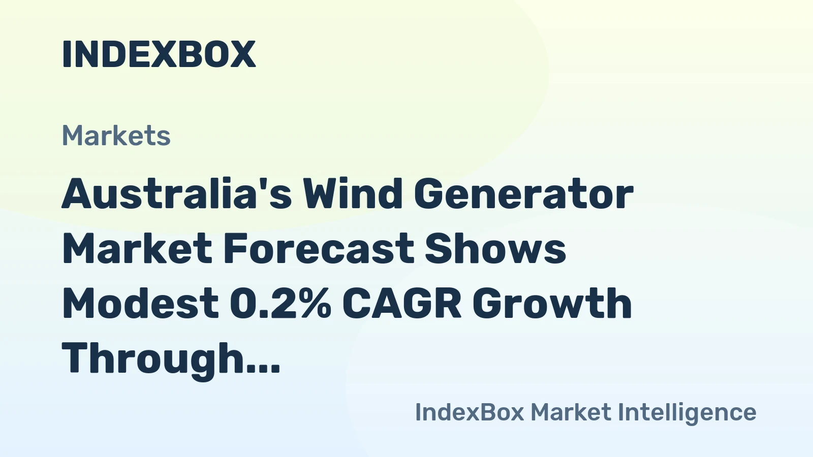 Australia's Wind Generator Market Forecast Shows Modest 0.2% CAGR Growth Through 2035