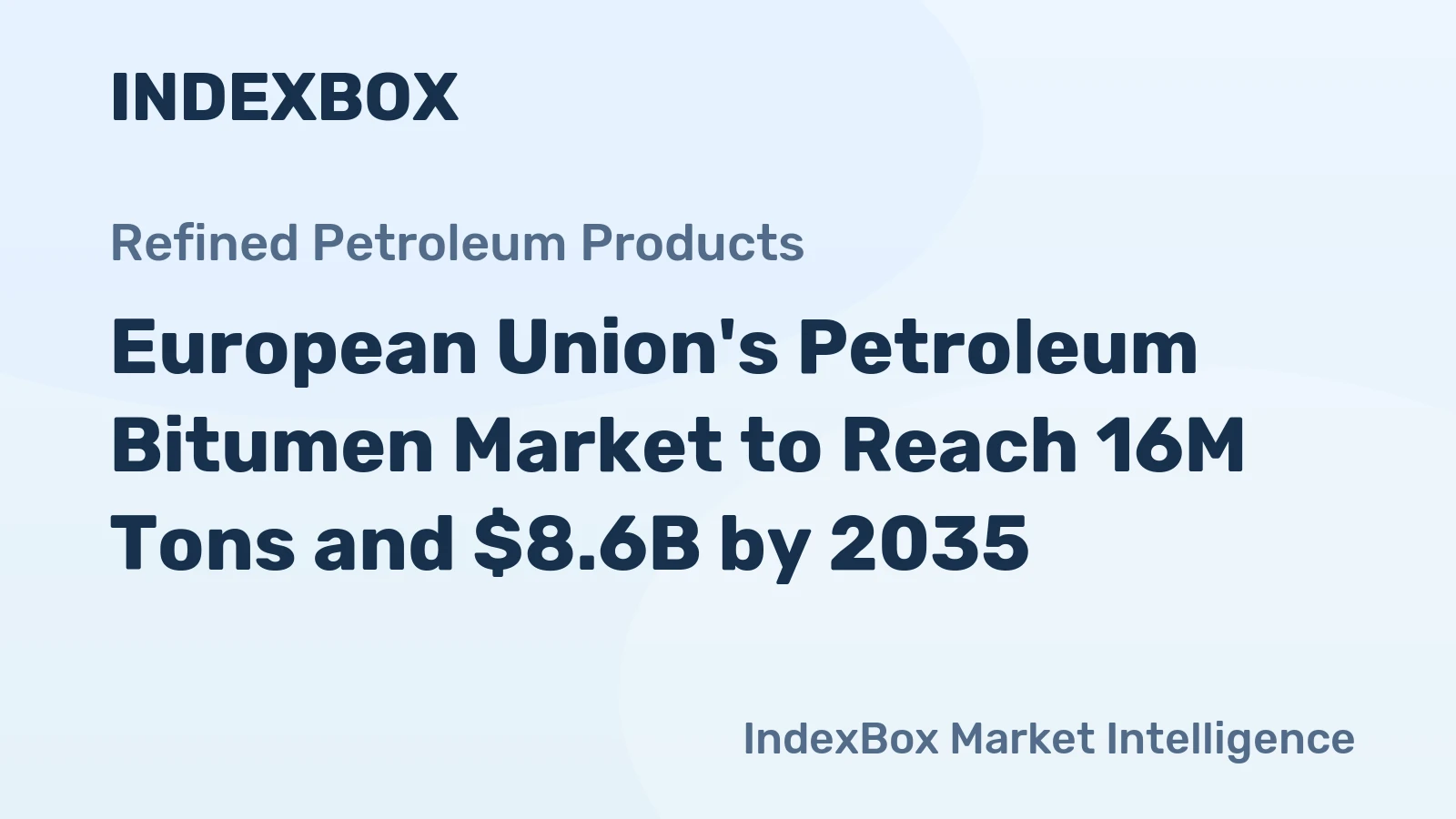 European Union's Petroleum Bitumen Market to Reach 16M Tons and $8.6B by 2035
