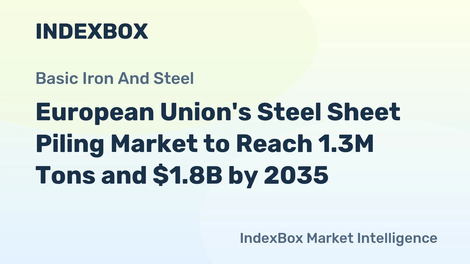European Union's Steel Sheet Piling Market to Reach 1.3M Tons and $1.8B by 2035