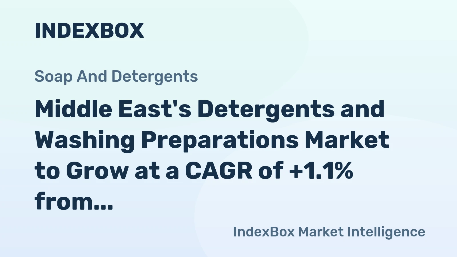 Middle East's Detergents and Washing Preparations Market to Grow at a CAGR of +1.1% from 2024 to 2035
