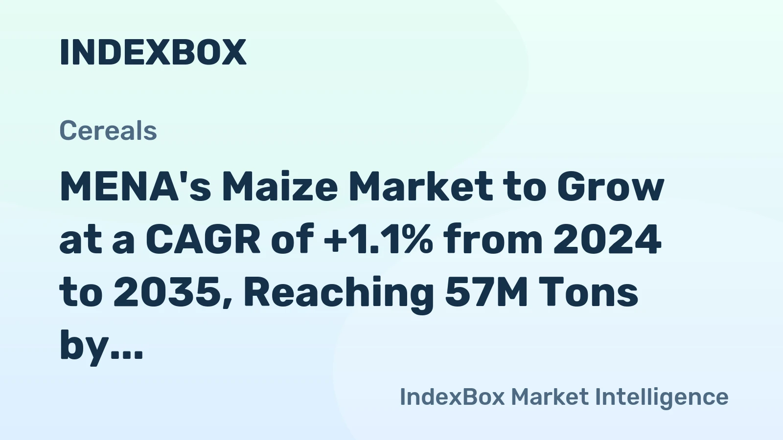 MENA's Maize Market to Grow at a CAGR of +1.1% from 2024 to 2035, Reaching 57M Tons by 2035