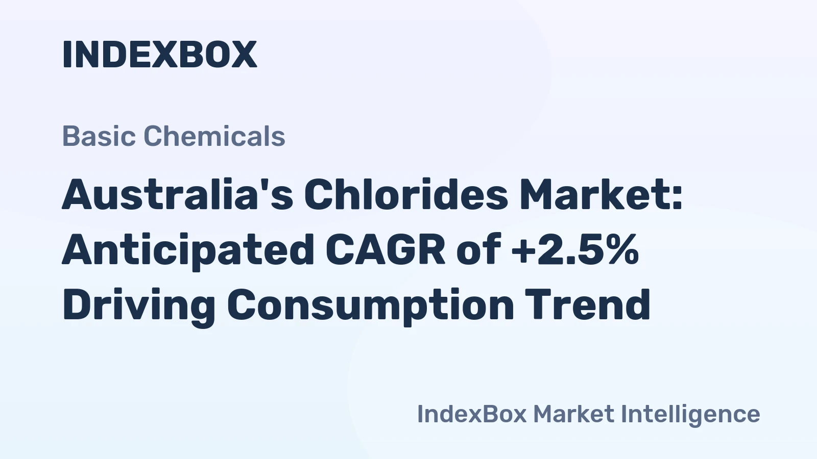 Australia's Chlorides Market: Anticipated CAGR of +2.5% Driving Consumption Trend