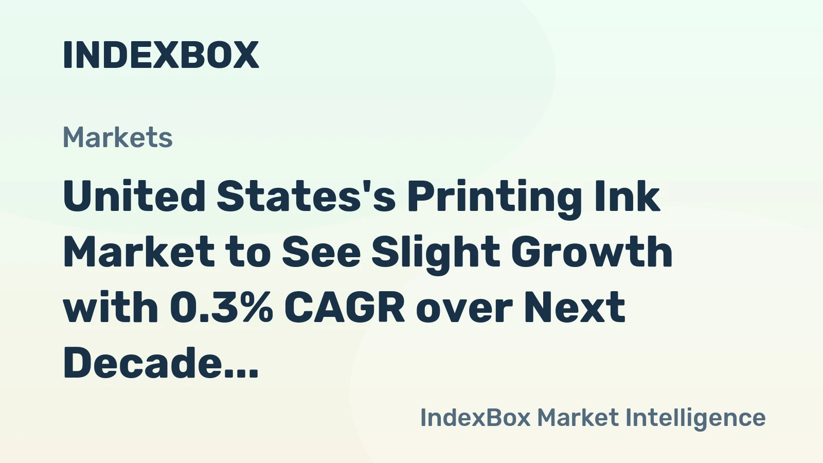 United States's Printing Ink Market to See Slight Growth with 0.3% CAGR over Next Decade