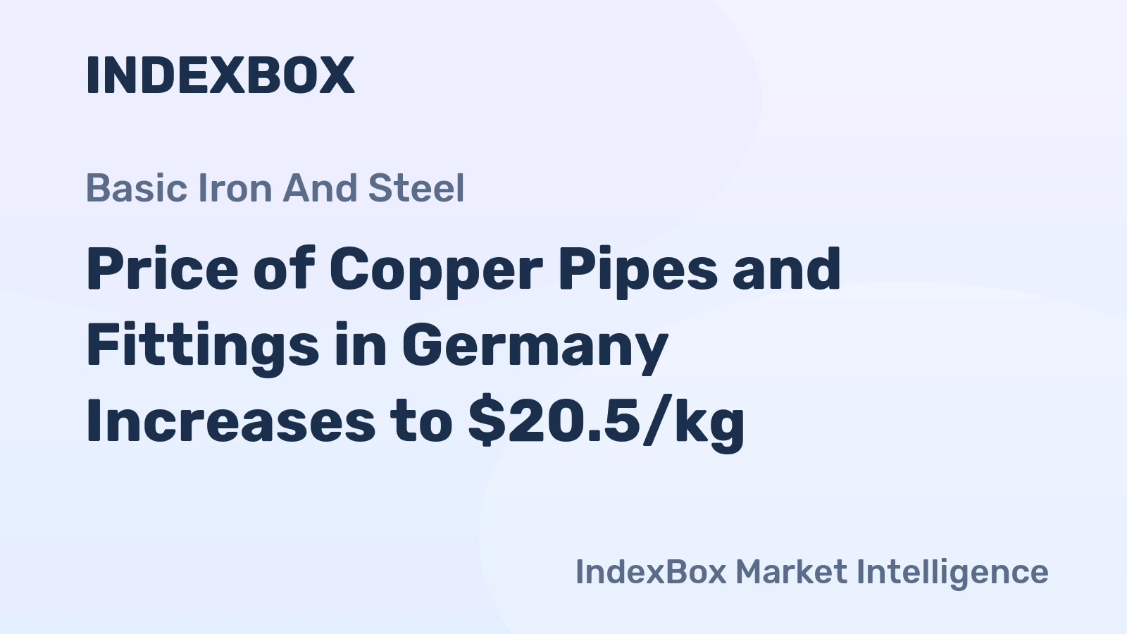 Price of Copper Pipes and Fittings in Germany Increases to $20.5/kg