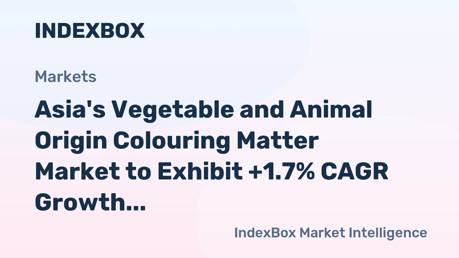Asia's Vegetable and Animal Origin Colouring Matter Market to Exhibit +1.7% CAGR Growth by 2035
