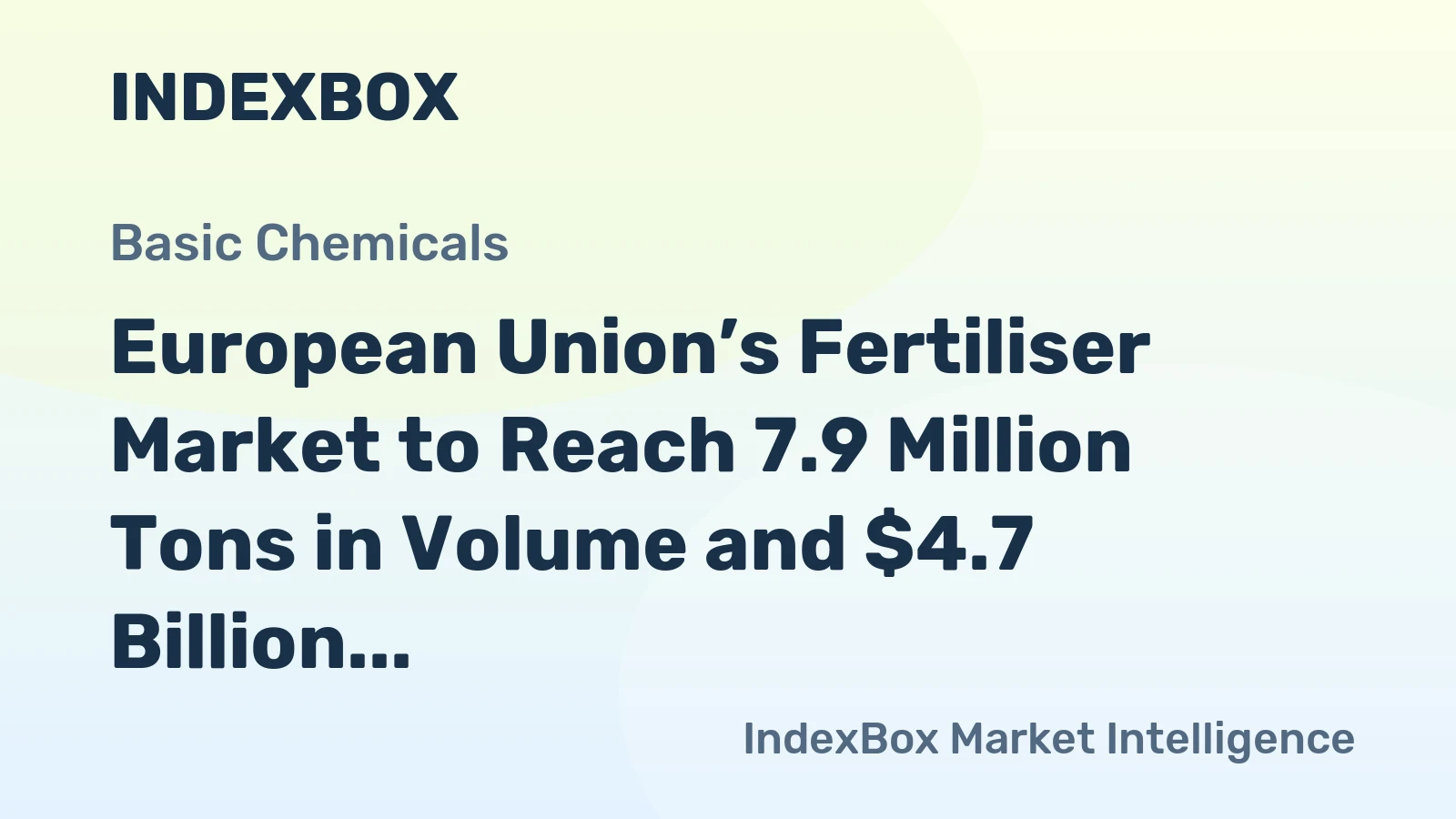 European Union’s Fertiliser Market to Reach 7.9 Million Tons in Volume and $4.7 Billion in Value by 2035