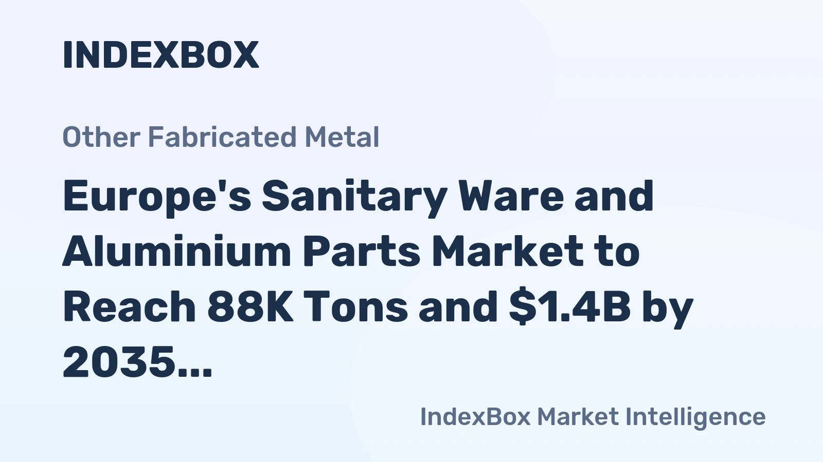 Europe's Sanitary Ware and Aluminium Parts Market to Reach 88K Tons and $1.4B by 2035, Fueled by Increasing Demand