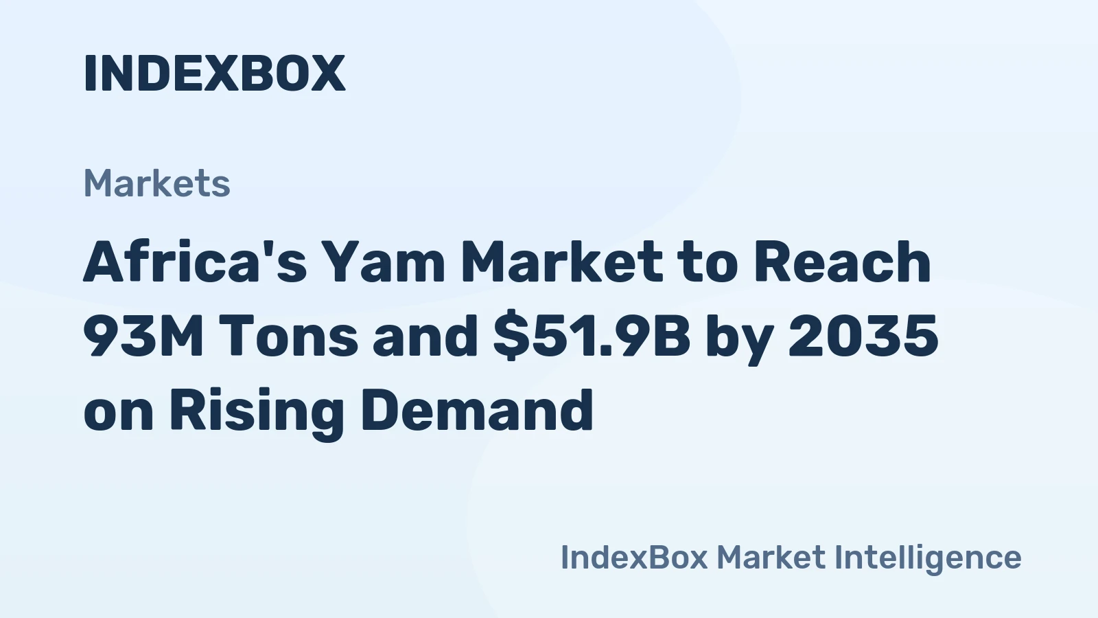 Africa's Yam Market to Reach 93M Tons and $51.9B by 2035 on Rising Demand